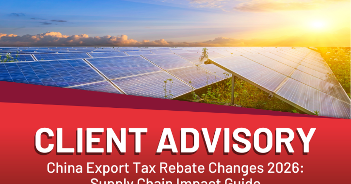 China Export Tax Rebate Changes 2026: Complete Supply Chain Planning ...