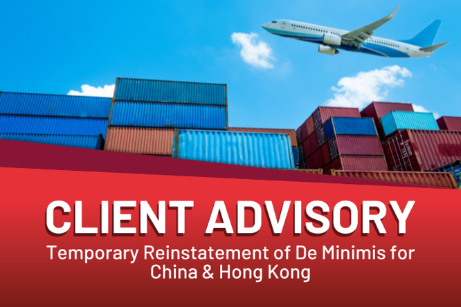 Client Advisory: Temporary Reinstatement of De Minimis for China & Hong ...